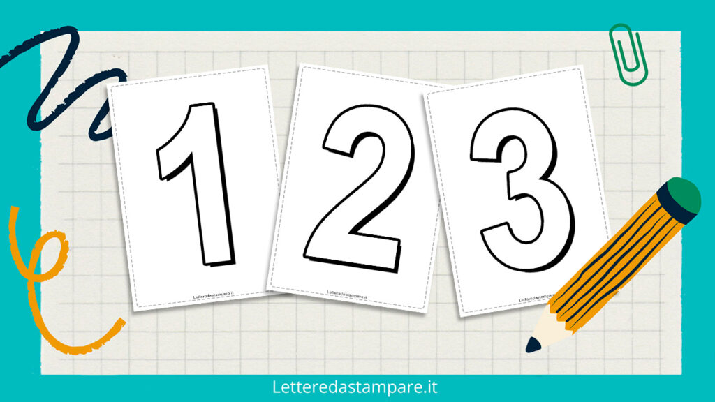 Immagini numeri da scaricare e stampare – Arial - Lettere da stampare